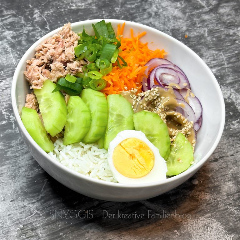 Thunfisch Reis Bowl mit leckerem Gemüse
